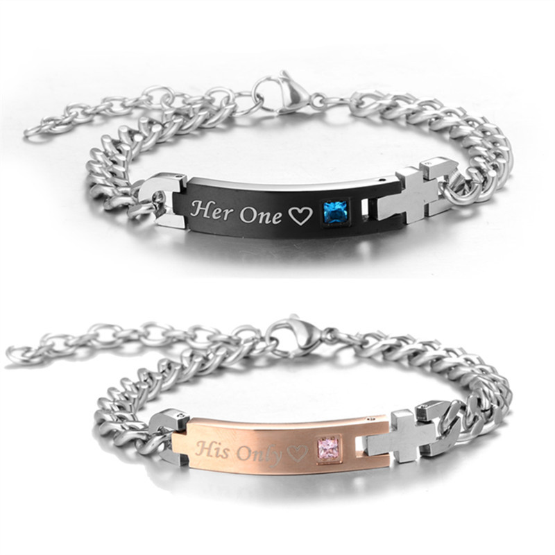 ‘his Only And ‘her One Stainless Couples Bracelet Magnetic